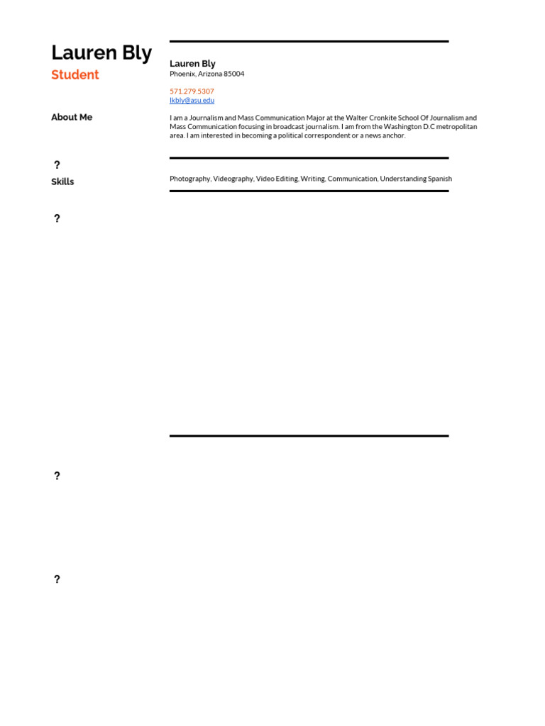 Lauren Bly Resume | PDF