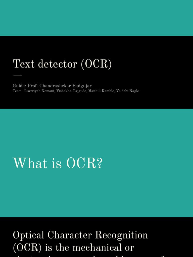Text Detector Ocr Pdf Optical Character Recognition Information Science