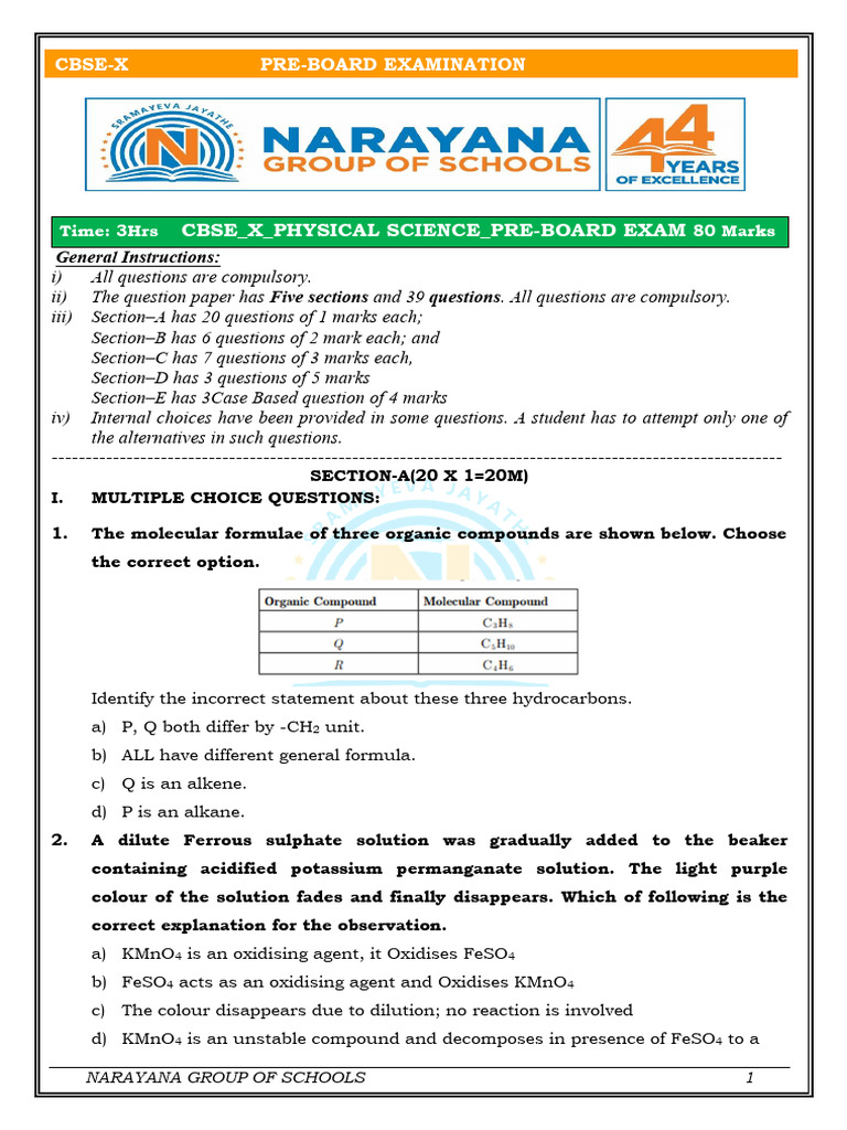 CBSE Class X Physical Science Pre-Board Exam | PDF | Magnetic Field ...