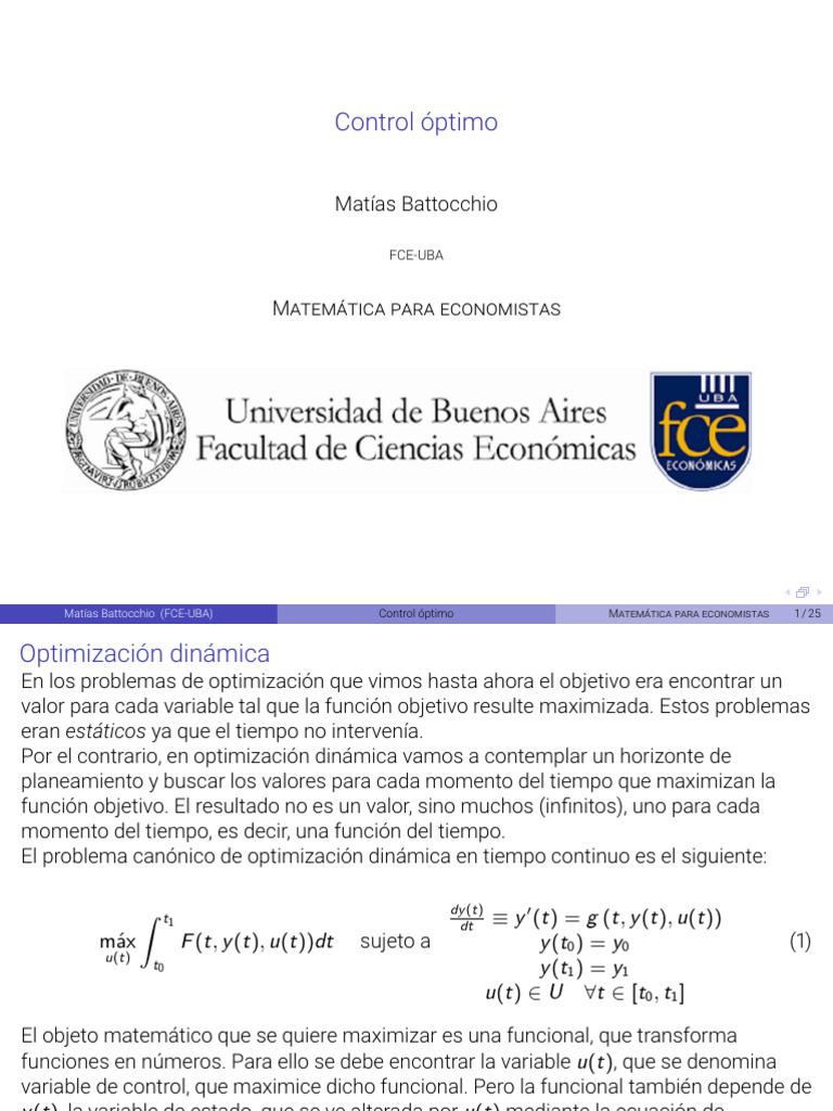 12_Control_óptimo | PDF | Optimización Matemática | Programación dinámica