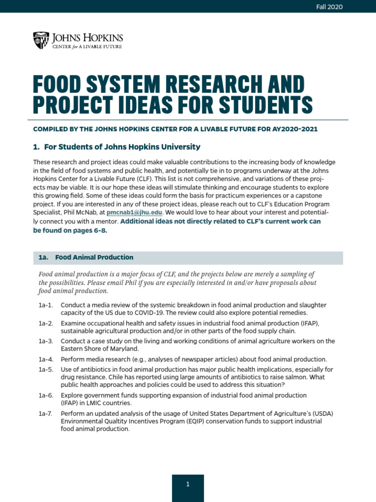 Research and Project Ideas For Students Summer2020 | PDF ...
