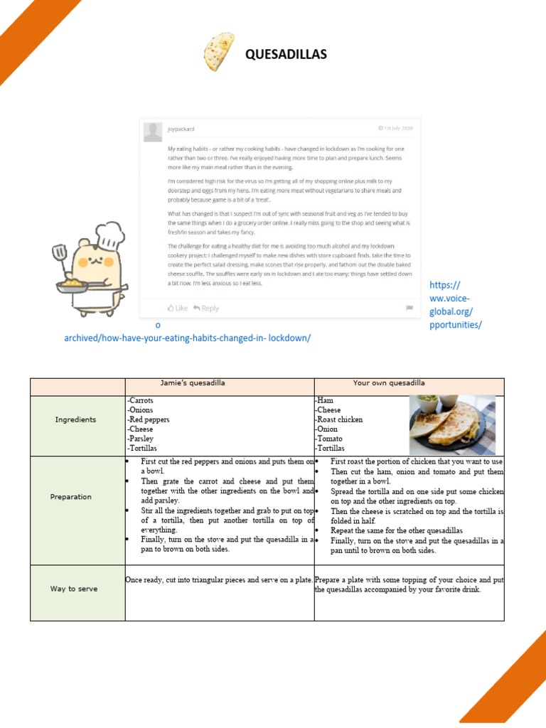 Level 3 - Unit 5 Worksheet 3 | PDF | Home | Food And Drink Preparation