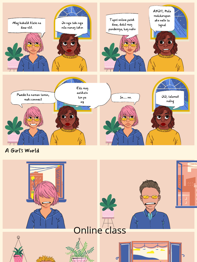 Colorful Girl 4 Panel Comic Strip | PDF