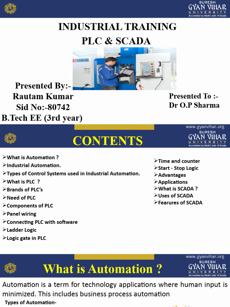 Intership (PLC&SCADA) | Download Free PDF | Programmable Logic Controller | Automation