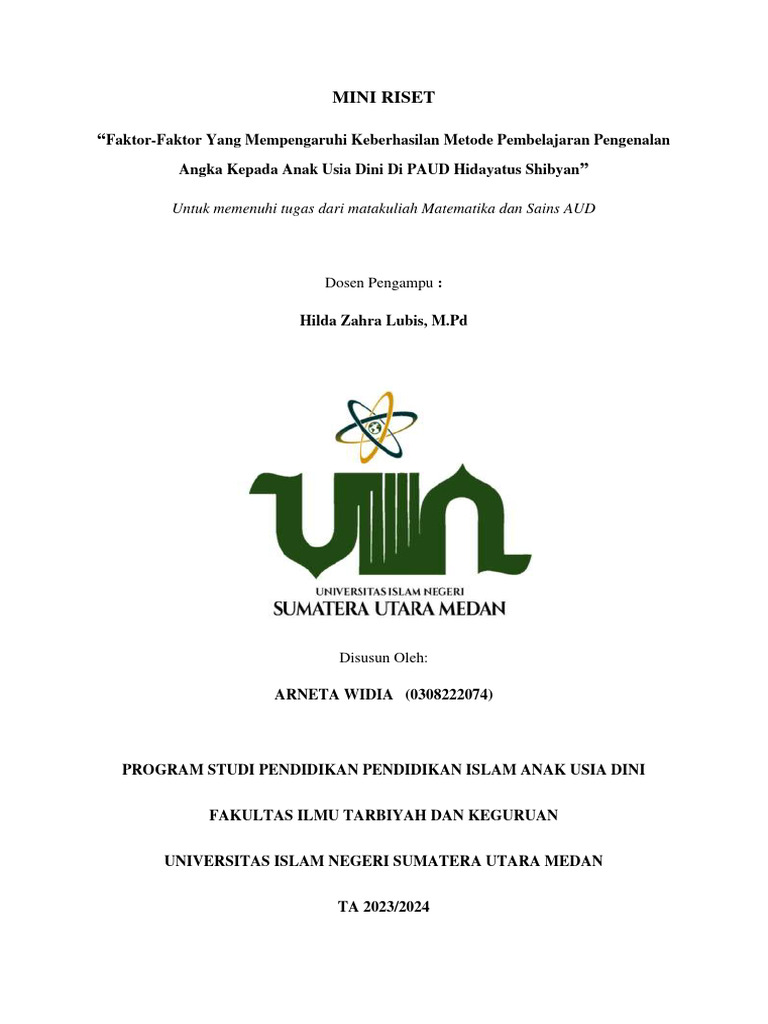 Mini Riset Matemtika Dan Sains Pada Aud.1 | PDF