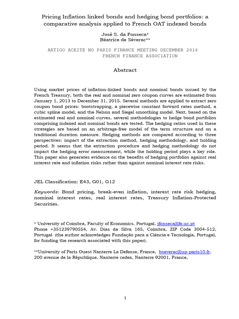 AC 2016 AFFI Pricing Inflation Linked Bonds | PDF