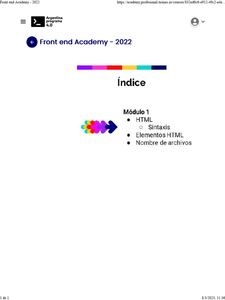 Front End Academy - 2022 | PDF