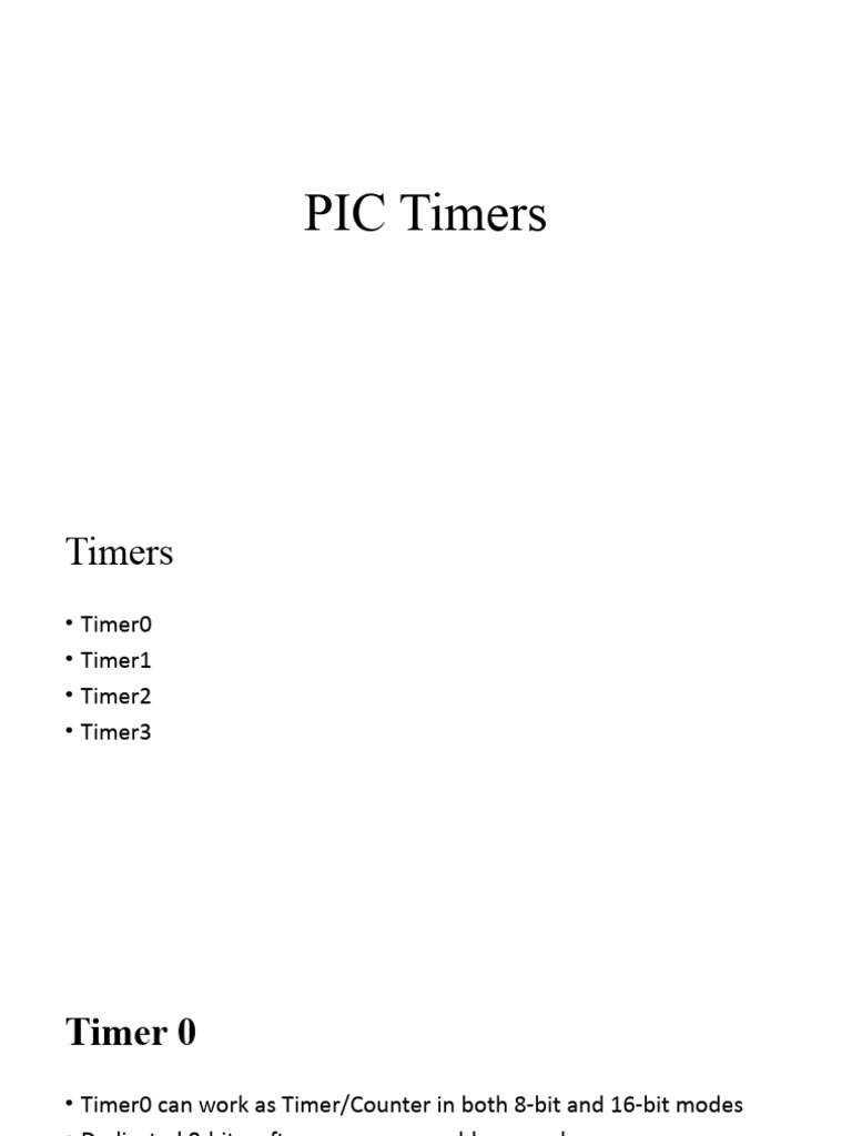 Pic Timers Pdf Timer Computer Hardware