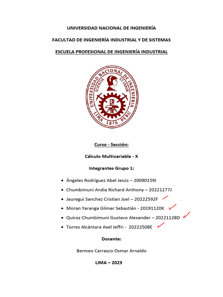 Práctica Calificada Cálculo Multivariable | PDF | Matemática Elemental | Geometría