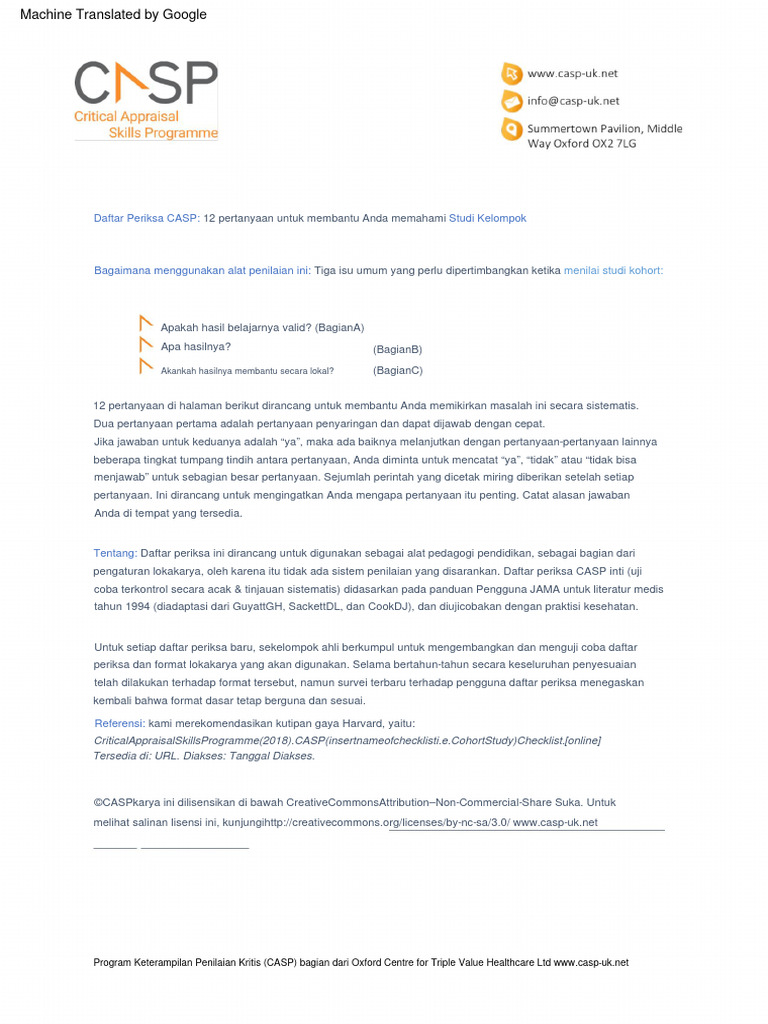 Tools - CASP-Cohort-Study-Checklist-2018 - Fillable - Form | PDF