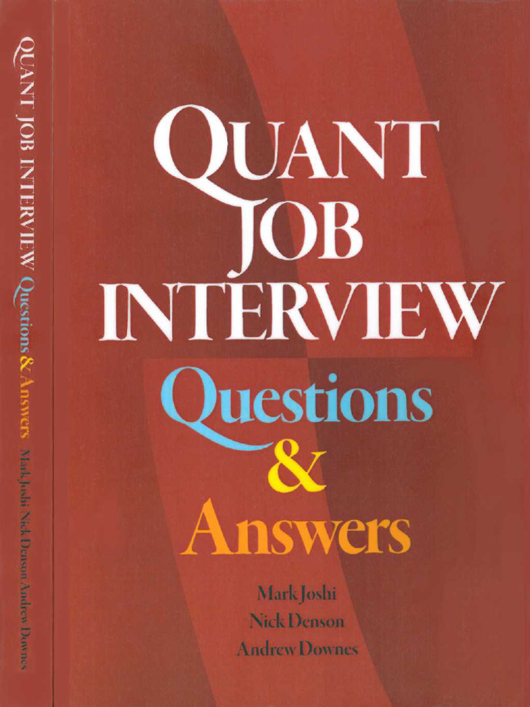 Quant Job Interview Questions and Answer | PDF