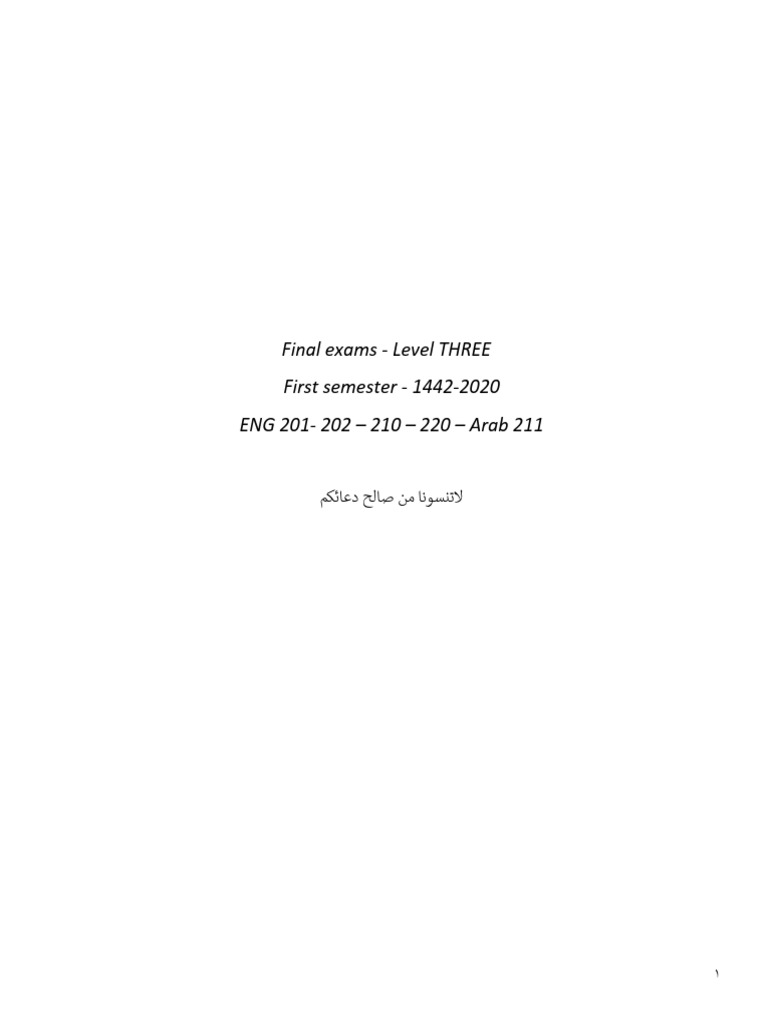 Final Exams Level 3 | PDF | Language Arts & Discipline | Foreign ...