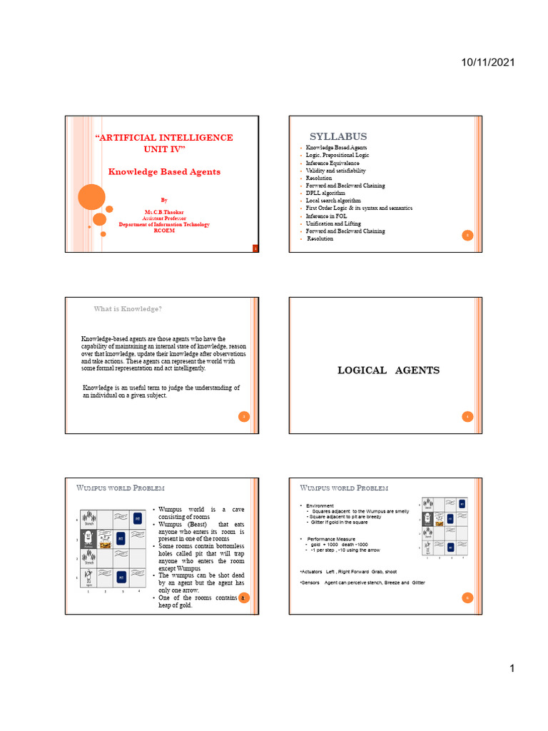 AI Unit4 LogicAgents | PDF | Reasoning | Syntax