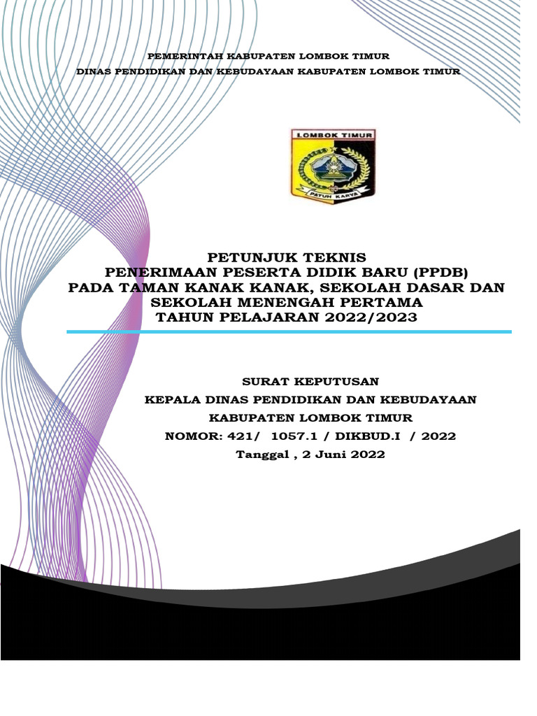 Petunjuk Teknis PPDB 2022/2023 | PDF | Seni | Sains & Matematika