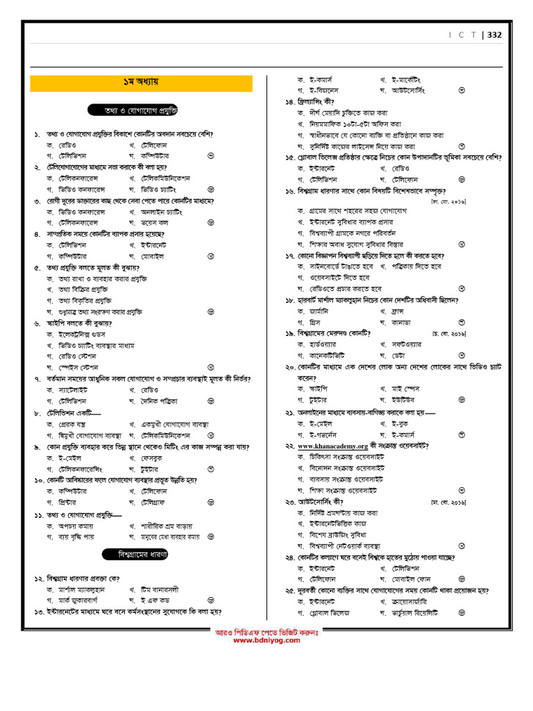 HSC Ict MCQ | Download Free PDF | Telecommunications | Temporal Rates