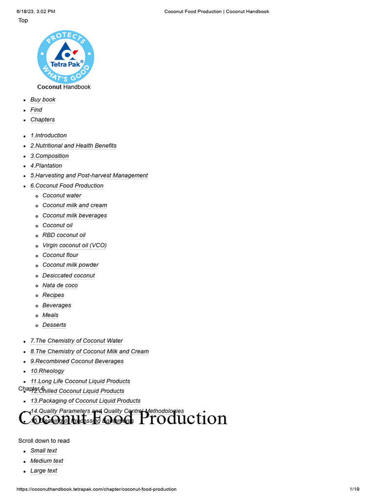 Coconut Food Production - Coconut Handbook | PDF | Coconut Oil ...