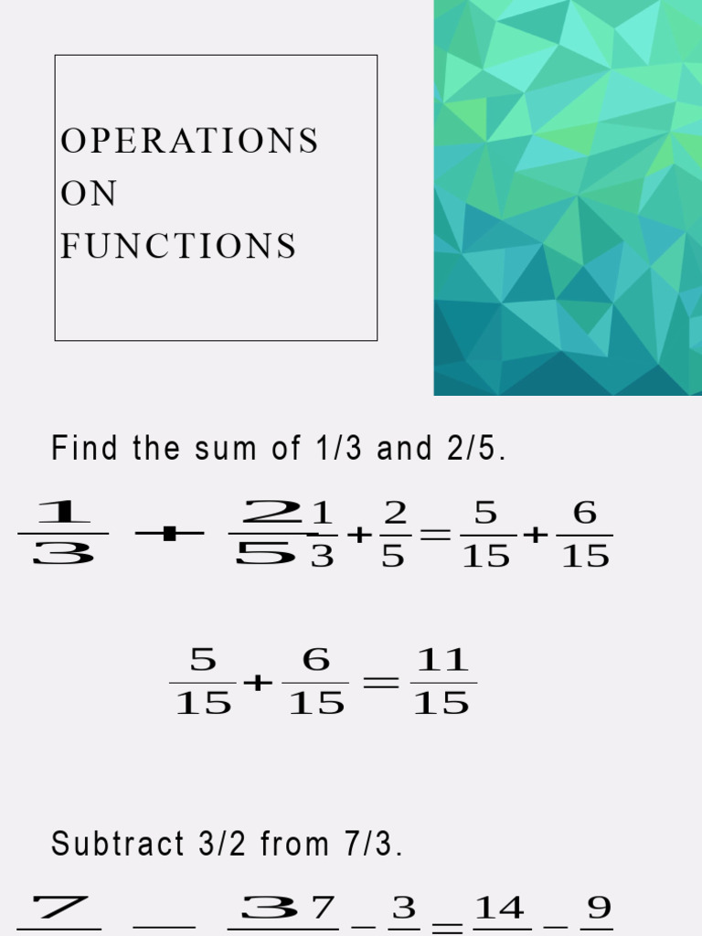 Lesson 4 Addition and Subtraction of Functions | PDF | Teaching Methods ...