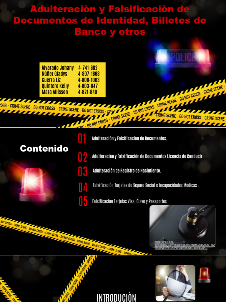 Adulteraciòn y Falsificaciòn de Documentos de Identidad Billete de ...