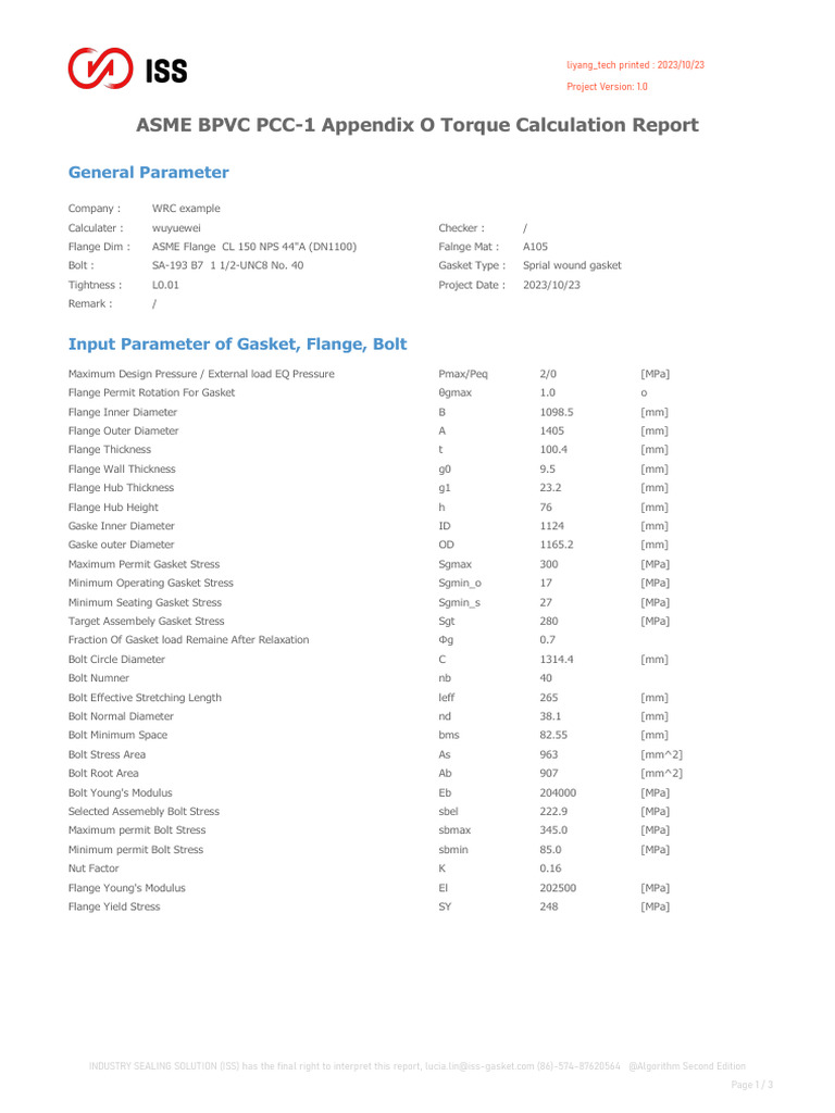 ASME BPVC PCC-1 Torque PCC-1 WRC NPS44ACL150 | PDF | Physical Sciences | Mechanical Engineering