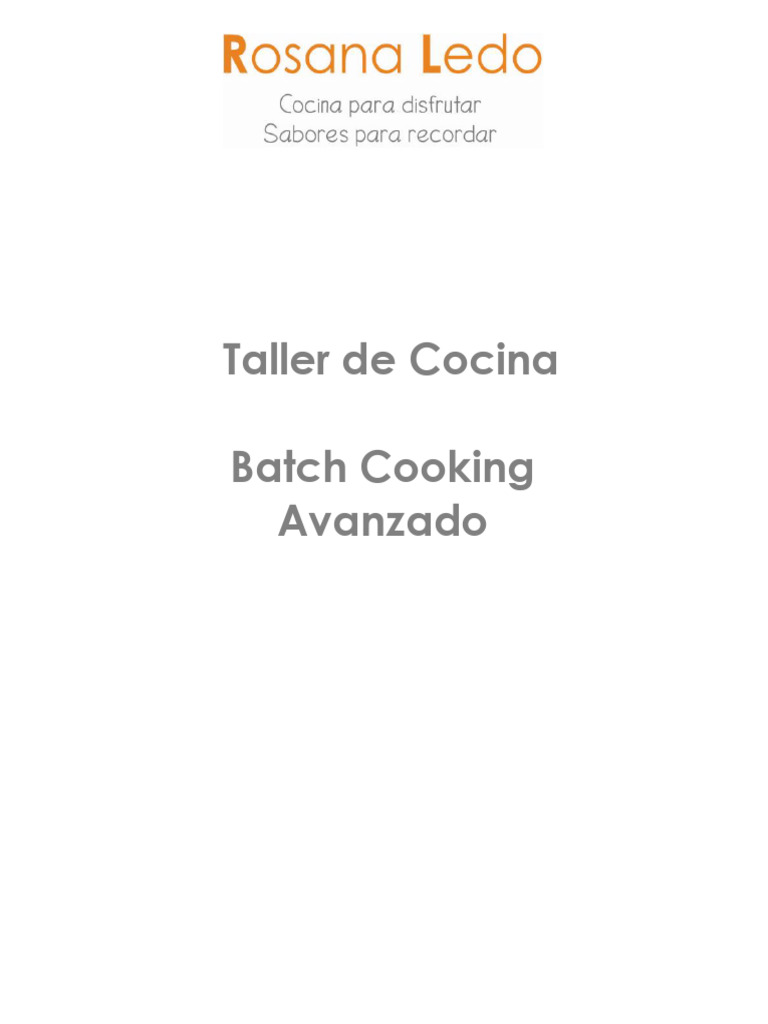 Recetas de Batch Cooking Saludables | PDF | Salsa | Vinagreta