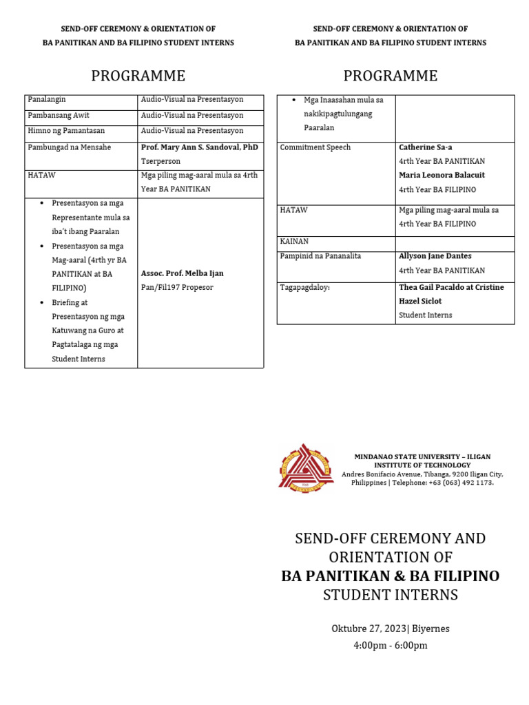 Program Sending Off | PDF