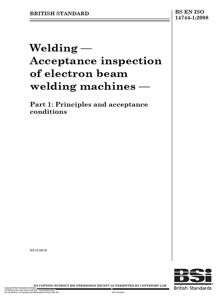BS en Iso 14744-1 - 2008 | PDF | Joining | Mechanical Engineering
