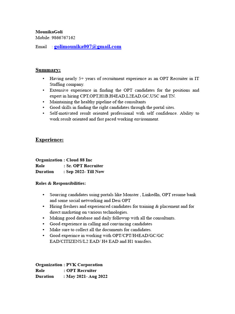 My Resume-2 | PDF | Recruitment | Linked In