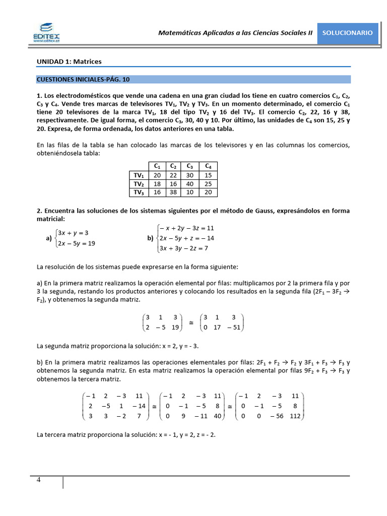 Tema 1 Matrices 2 | PDF | Matriz (Matemáticas) | Determinante