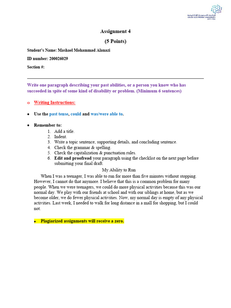 ENG240 Assignment 4 (5 Points) | PDF | Proofreading | Paragraph