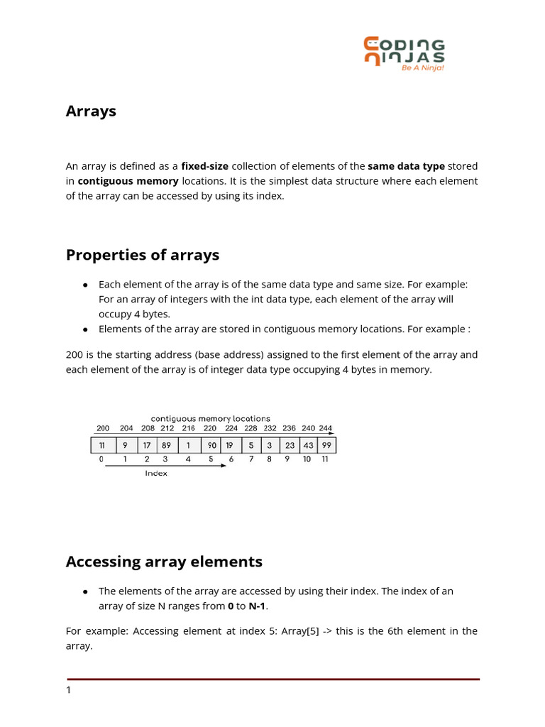 Gp Interviewprep Arrays Pdf Integer Computer Science Computer Engineering 