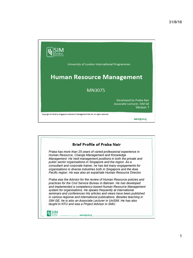 HRM Chapter 1 Prab | PDF