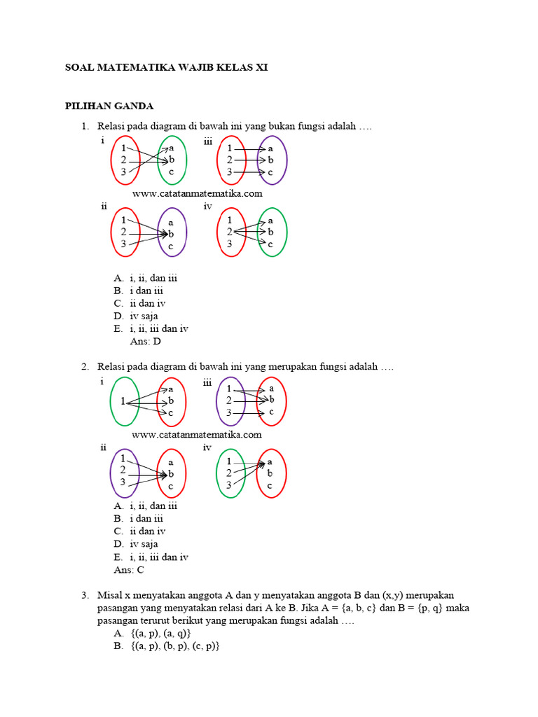 Soal Kelas Xi Matematika Wajib | PDF