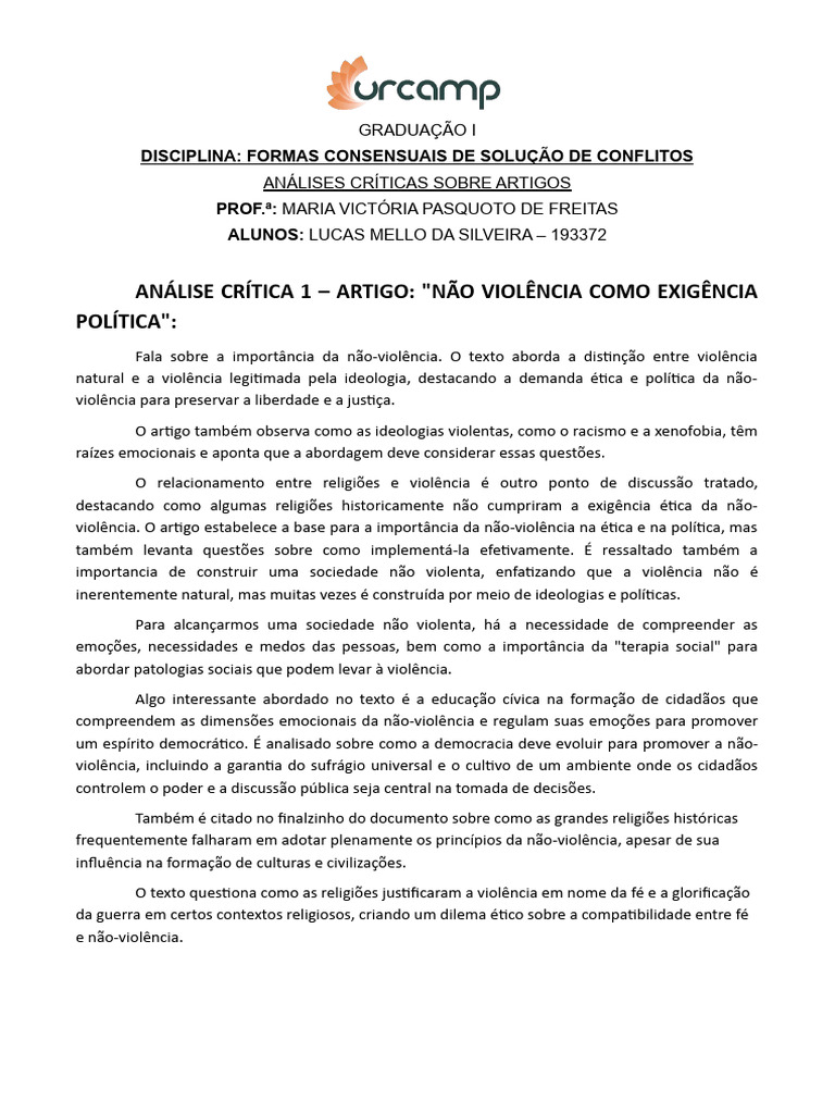 Trabalho 2bimestre - CPP - Analise Critíca Acerca Do Artigo Ensaio Acerca Dos Deveres de ...