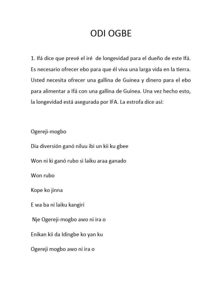 Odi Ogbe | PDF | Santeria | Religión étnica