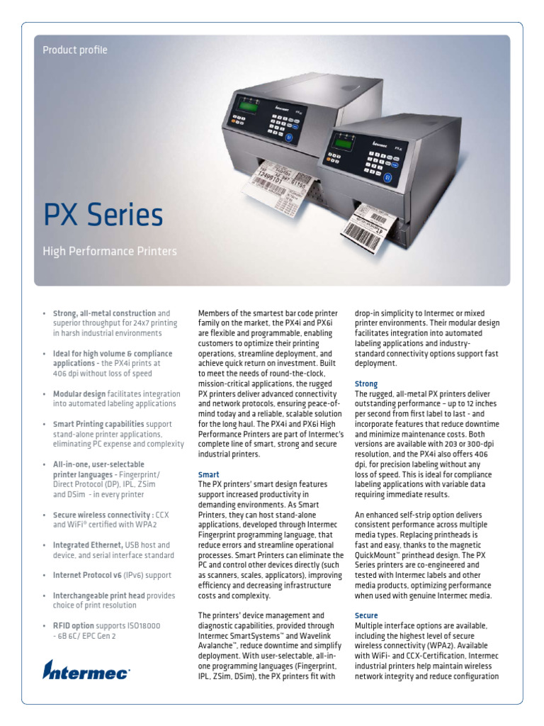 PX Series: High Performance Printers | PDF | Printer (Computing) | Wi Fi