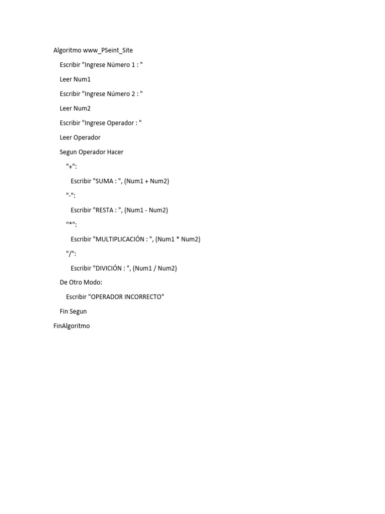 Algoritmos Básicos en PSeint | PDF