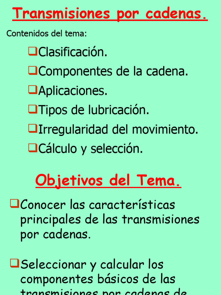 Transmisiones por Cadenas: Guía Completa | PDF | Engranaje | Ingeniería ...