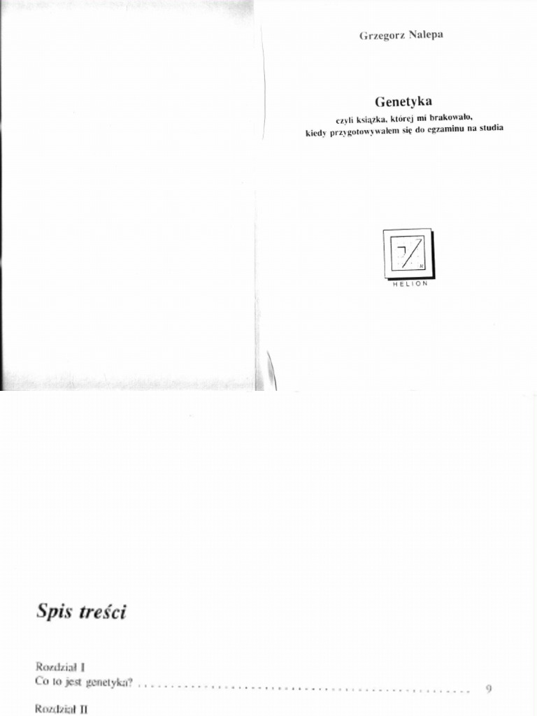 Genetyka Czyli Książka, Której Mi Brakowało, Kiedy Przygotowywałem Się Do Egzaminów Na Studia by ...