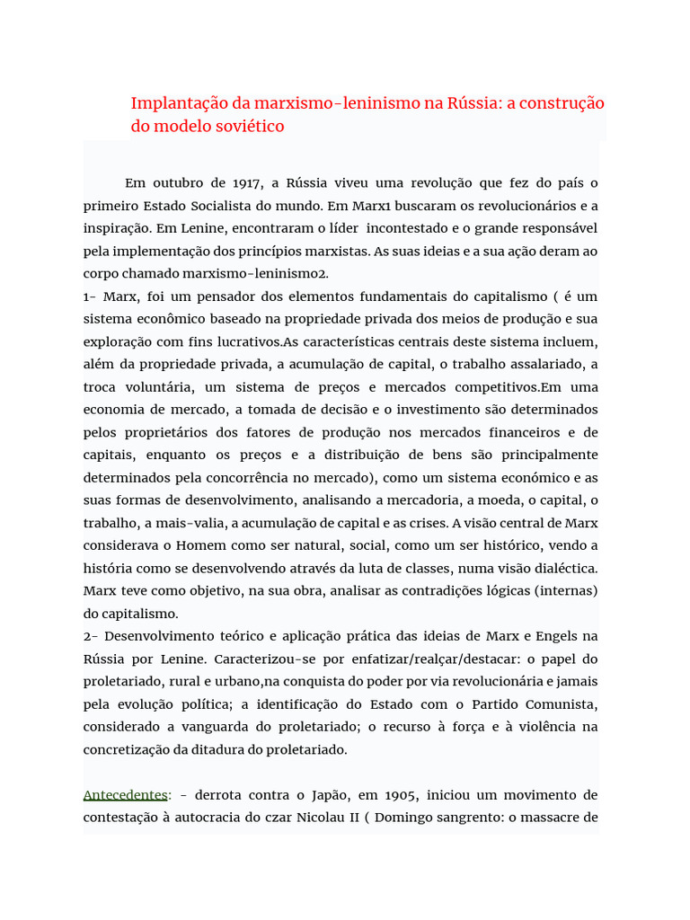 Implantação da marxismo-leninismo na Rússia_ a construção do modelo ...