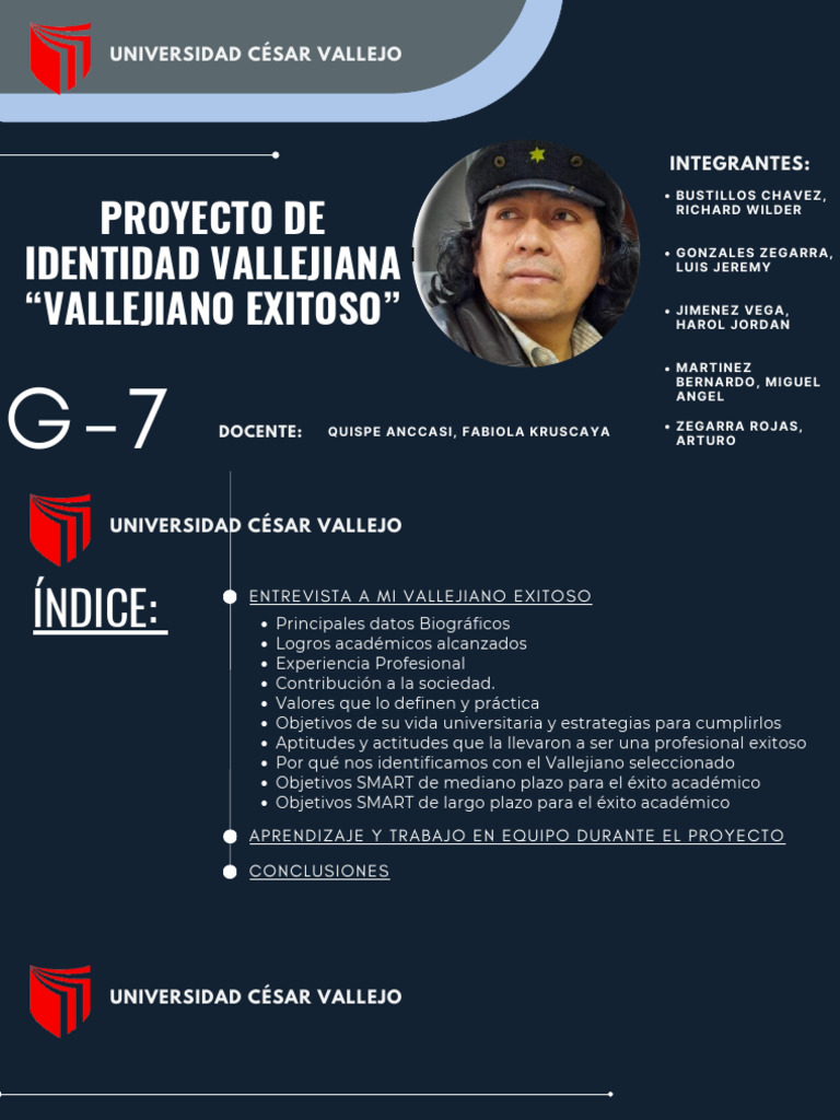 Proyecto de Identidad Vallejiana "Vallejiano Exitoso" | PDF | Aprendizaje