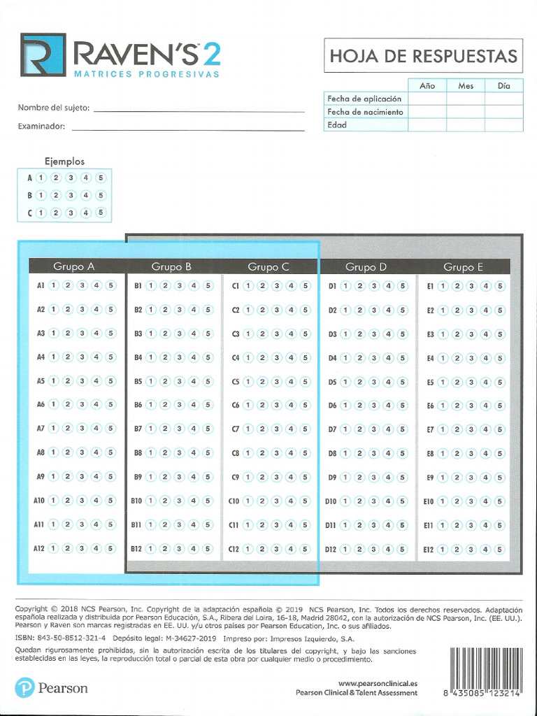 RAVENS-2 Hoja de Respuestas | PDF