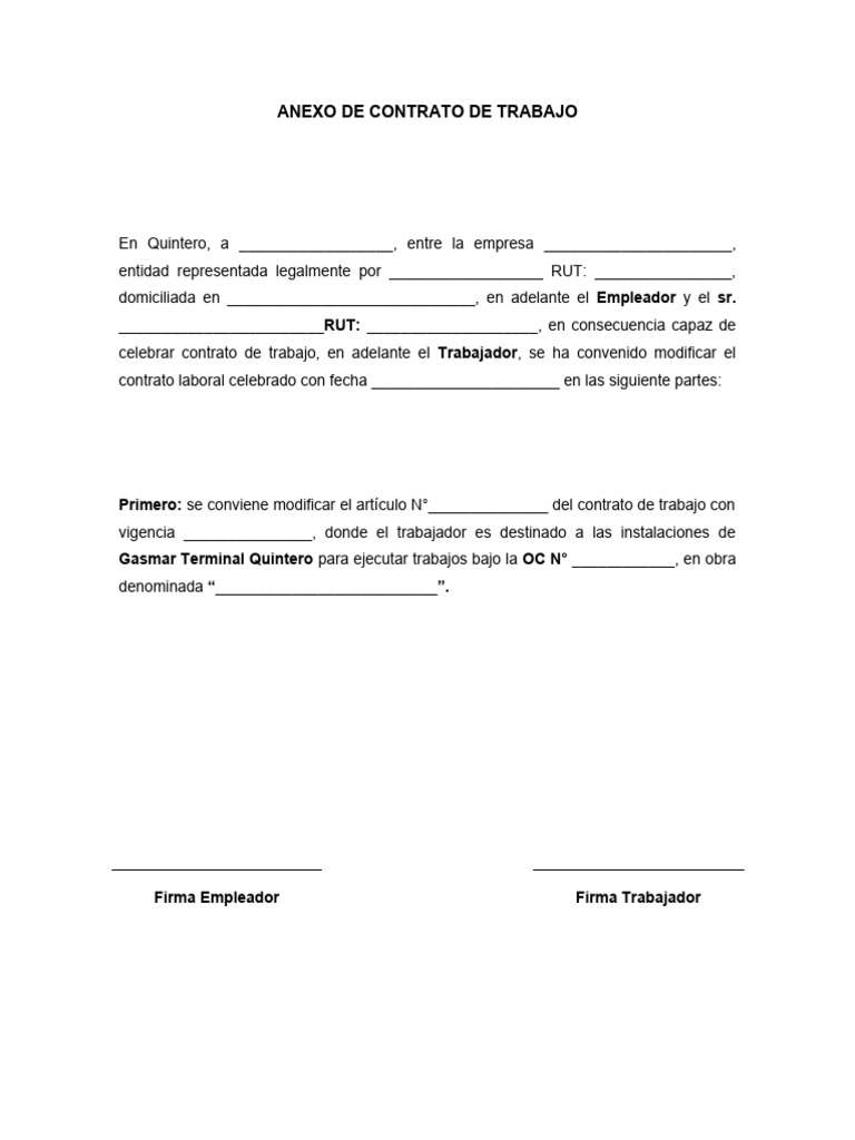 Formato Anexo Contrato Oc | PDF
