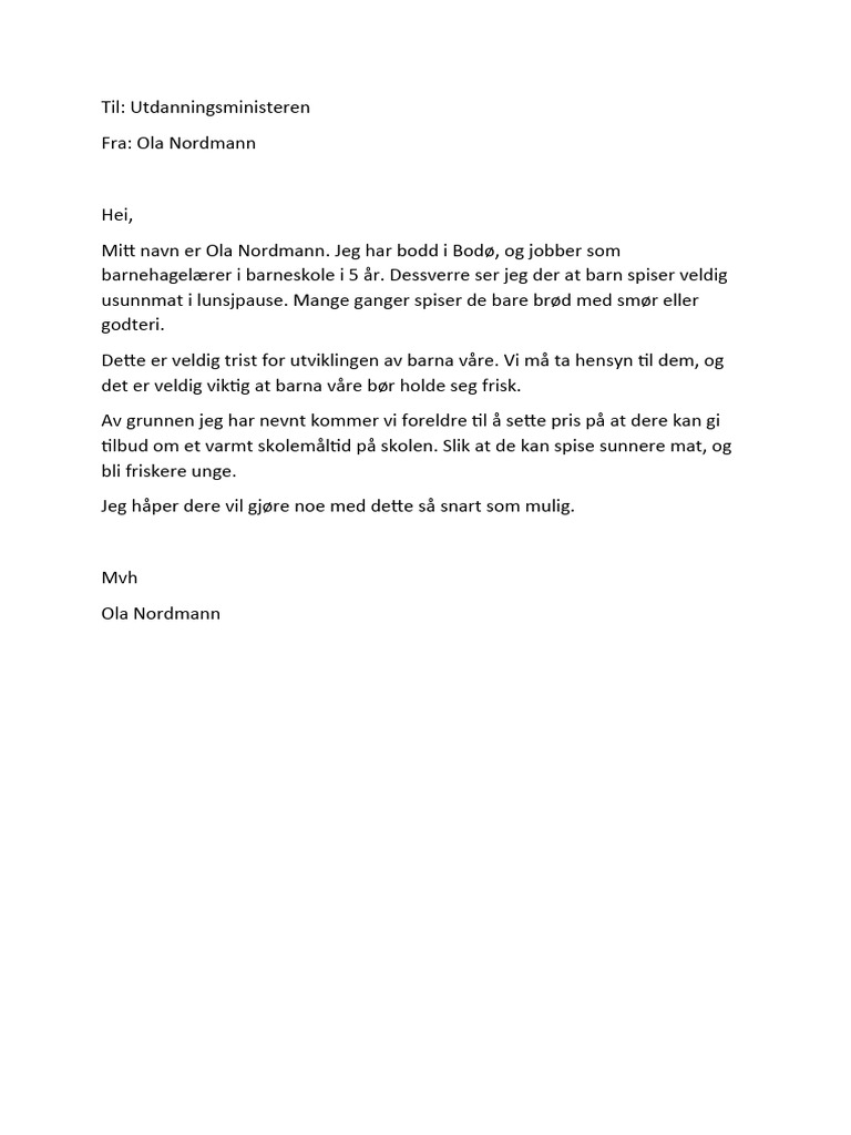 Skolelunsj Rettet | PDF