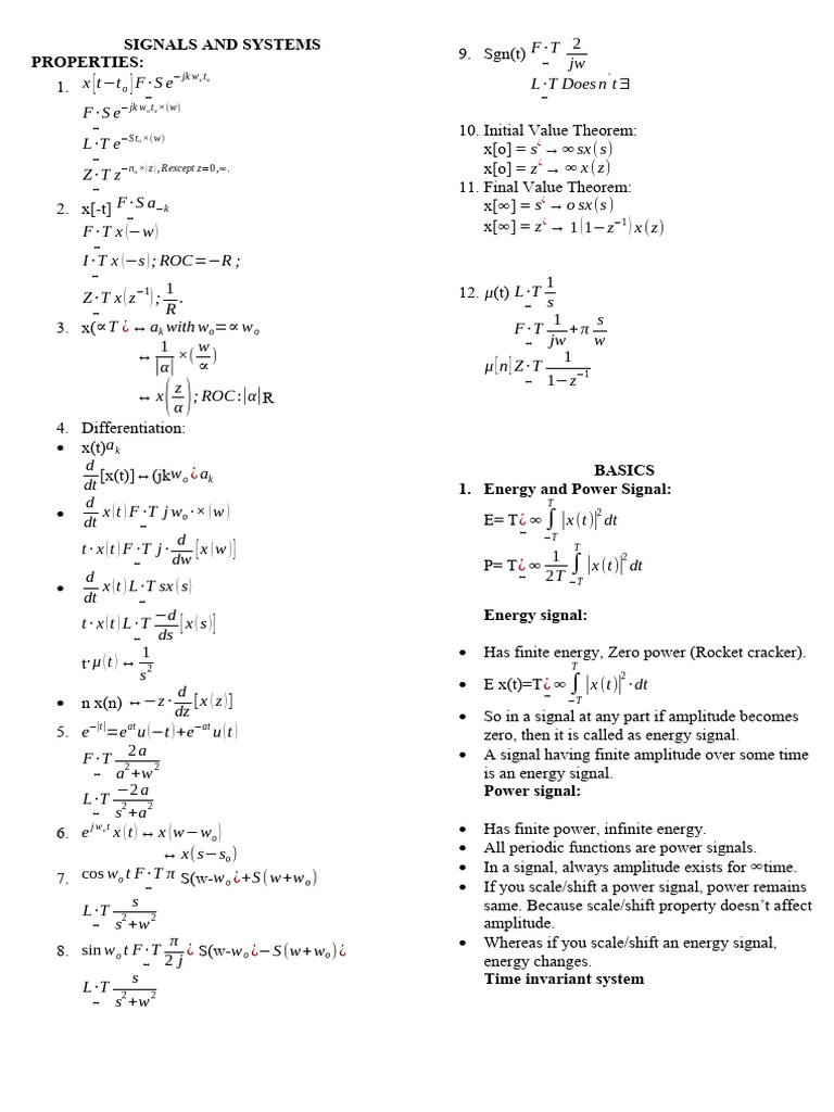 Signals and Systems | PDF | Mathematical Analysis | Applied Mathematics