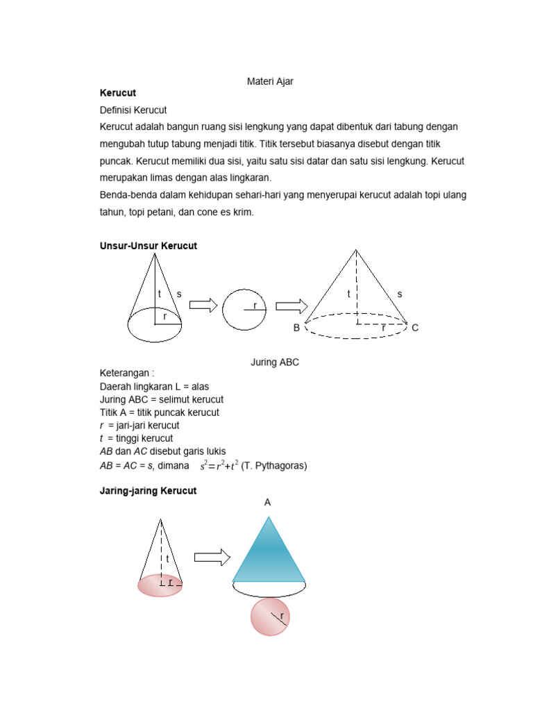 Materi Ajar (Kerucut) | PDF