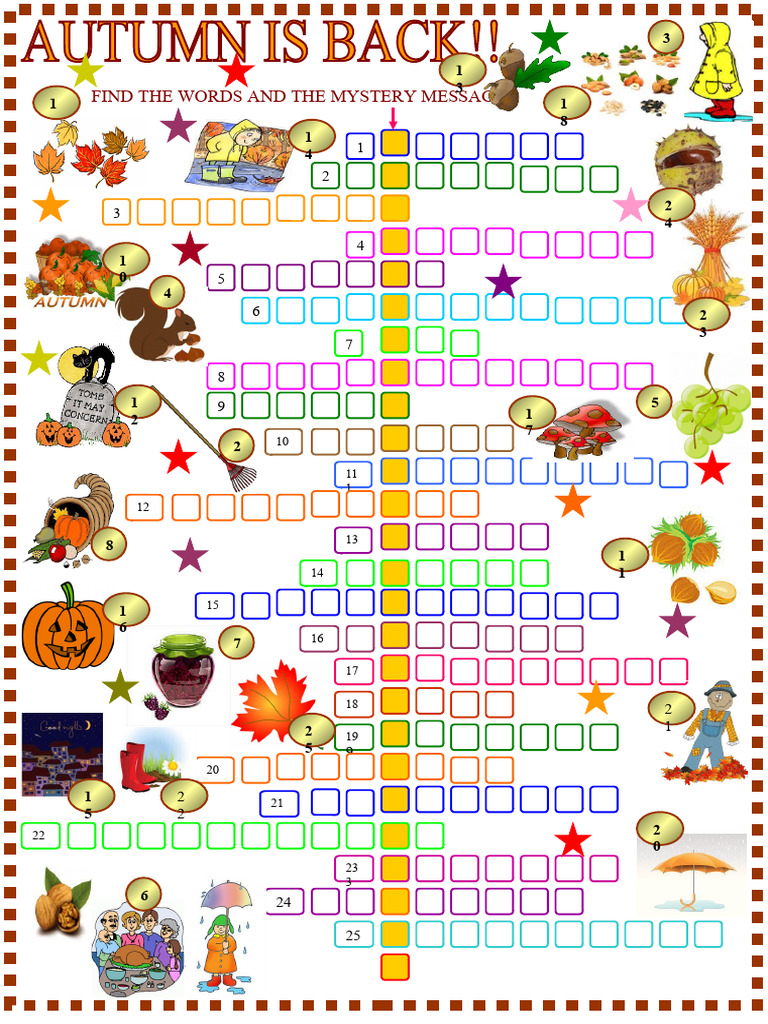 Autumn Crossword Puzzle Answers | PDF | Fruit | Forest Products