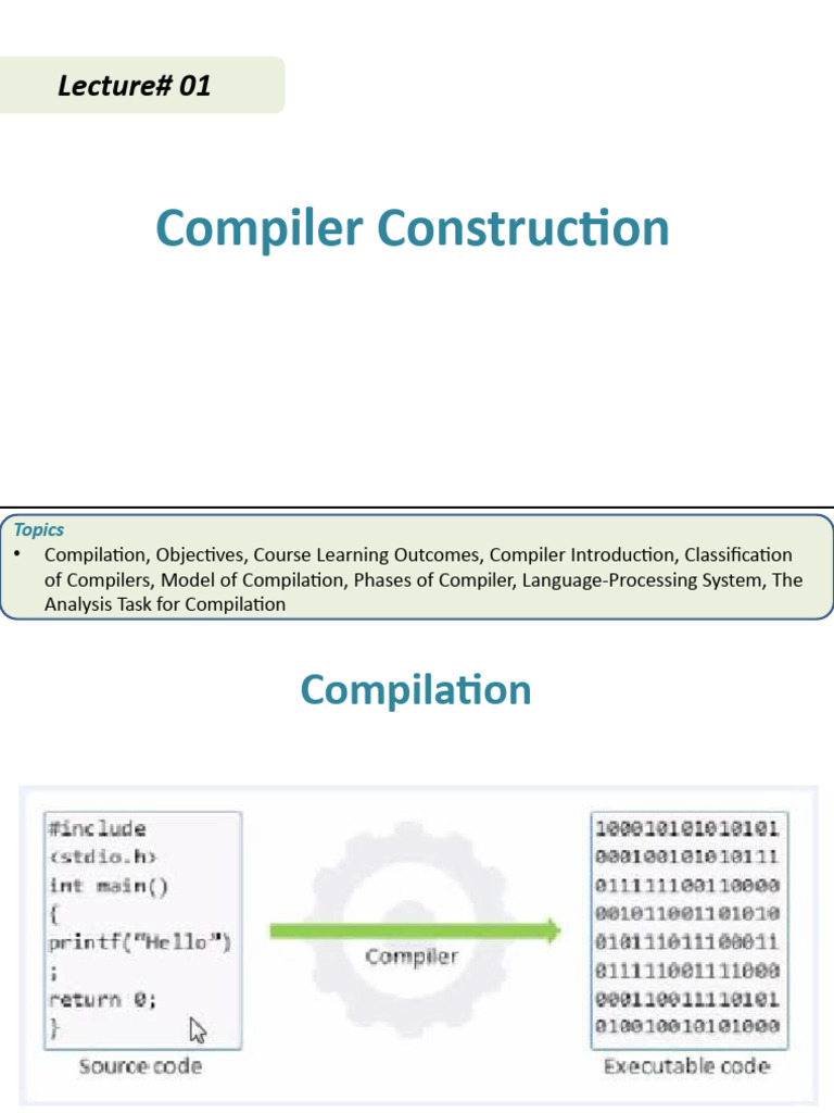 Lecture#1(Compiler Introduction) | PDF | Compiler | Computer Program