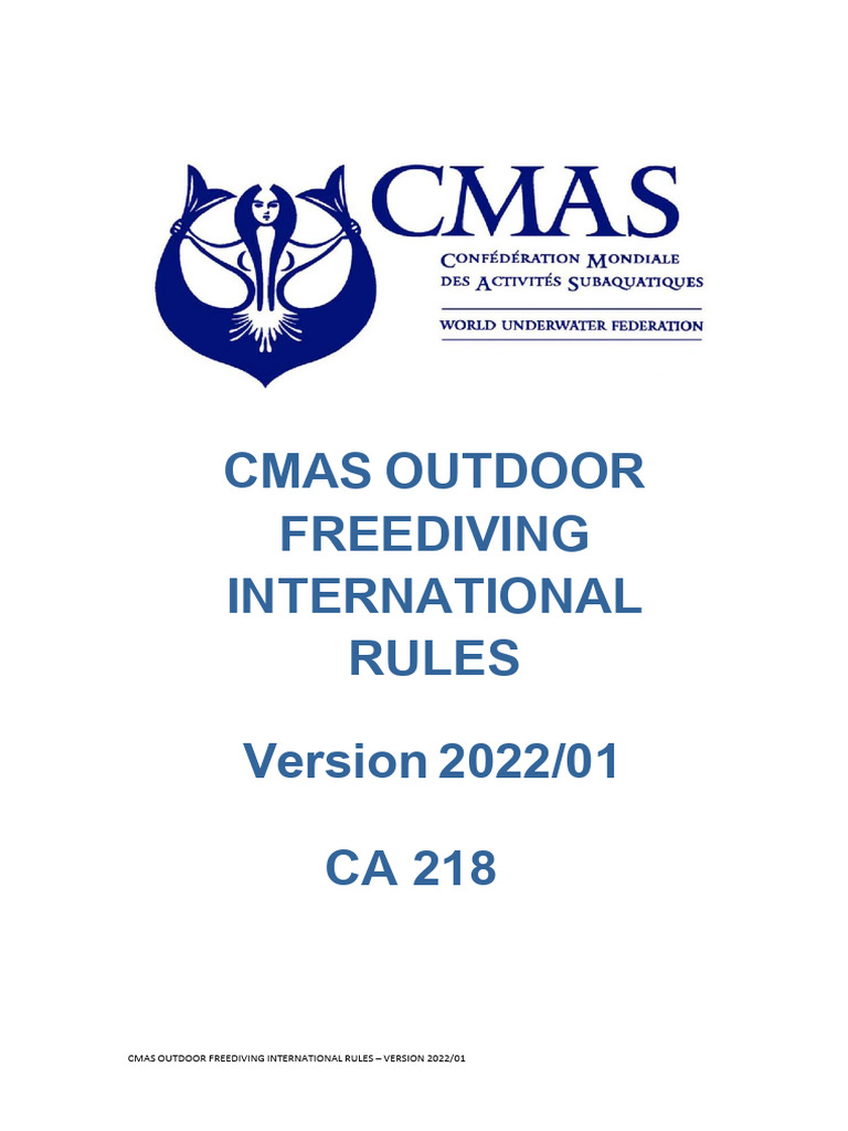 005832-1-2022 Cmas Outdoor-Free Diving Competition Rules | PDF
