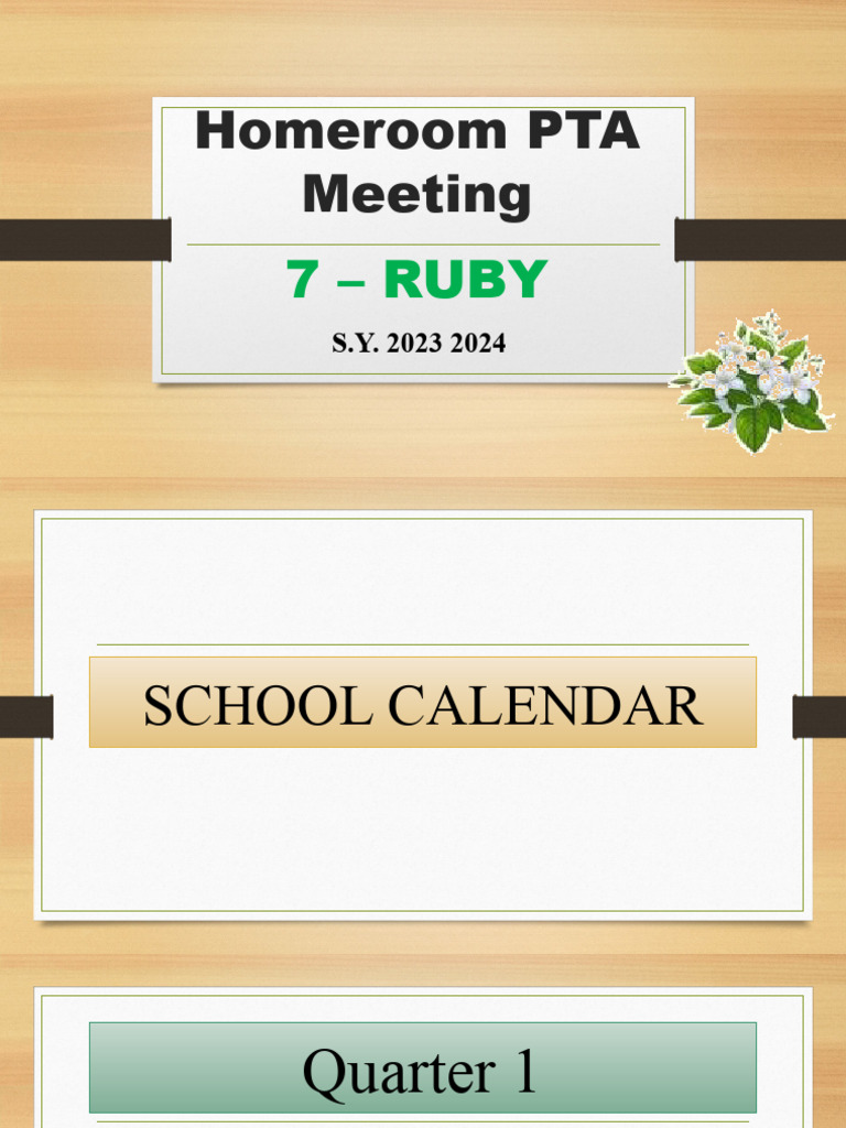 Homeroom PTA Meeting | PDF