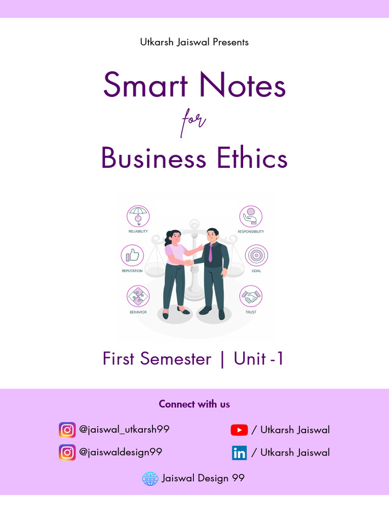 Business Ethics Overview for BBA Students | PDF | Business Ethics ...